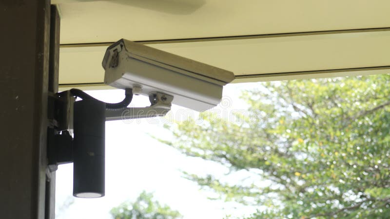 CCTV Security Camera Operating Outdoor Stock Footage - Video of camera ...
