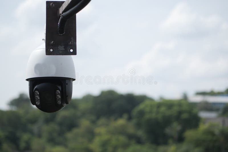 CCTV Security Camera Operating Outdoor Stock Photo - Image of thief ...