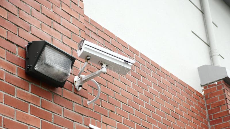 CCTV Security Camera Operating in a Park Stock Video - Video of control ...