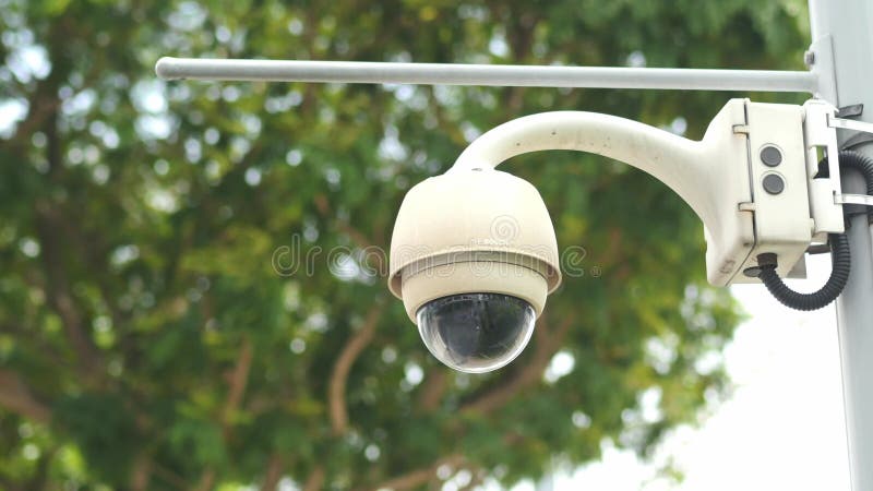 CCTV Security Camera Operating Outdoor Stock Footage - Video of camera ...