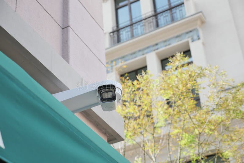 CCTV Security Camera Operating Outdoor Stock Image - Image of thief ...