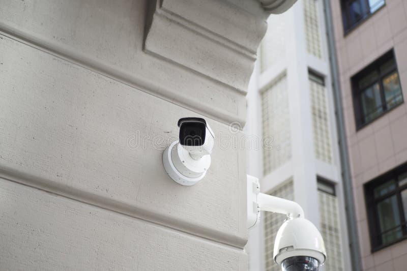 CCTV Security Camera Operating Outdoor Stock Image - Image of safe ...