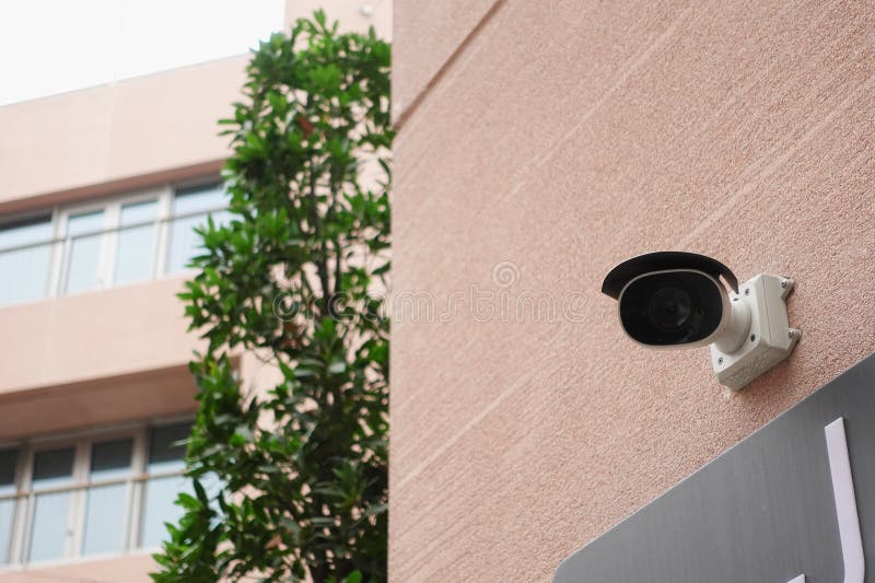 CCTV Security Camera Operating Outdoor Stock Photo - Image of safe ...