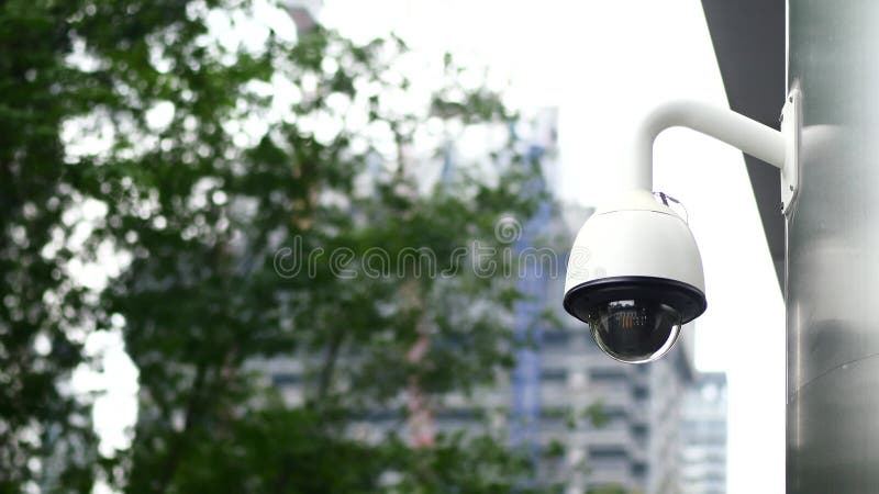 CCTV Security Camera Operating Outdoor Stock Video - Video of ...