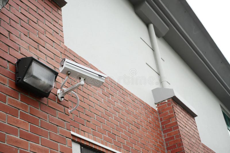 CCTV Security Camera Operating Outdoor Stock Image - Image of thief ...