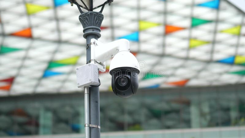 CCTV Security Camera Operating Outdoor Stock Footage - Video of video ...
