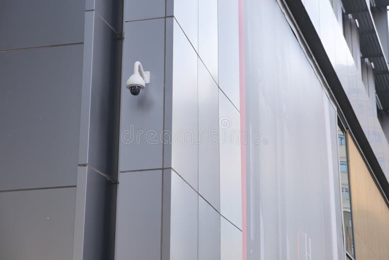 CCTV Security Camera Operating Outdoor Stock Photo - Image of secure ...