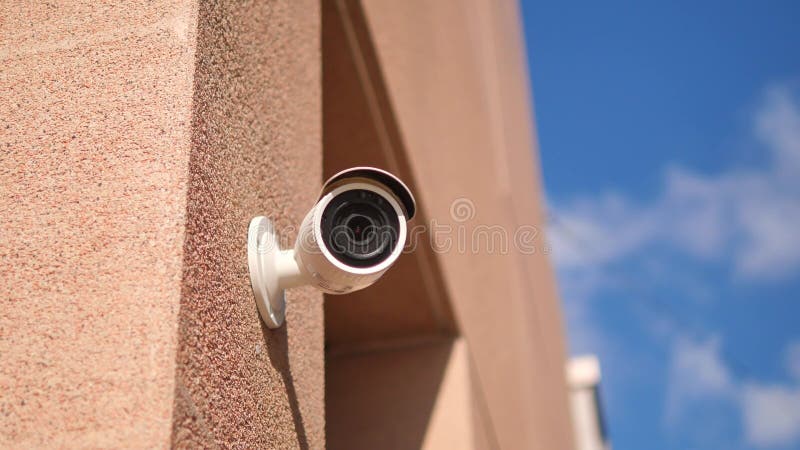 CCTV Security Camera Operating Outdoor Stock Video - Video of moving ...