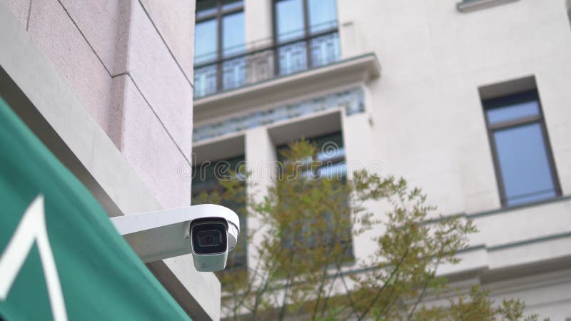 CCTV Security Camera Operating Outdoor Stock Footage - Video of digital ...