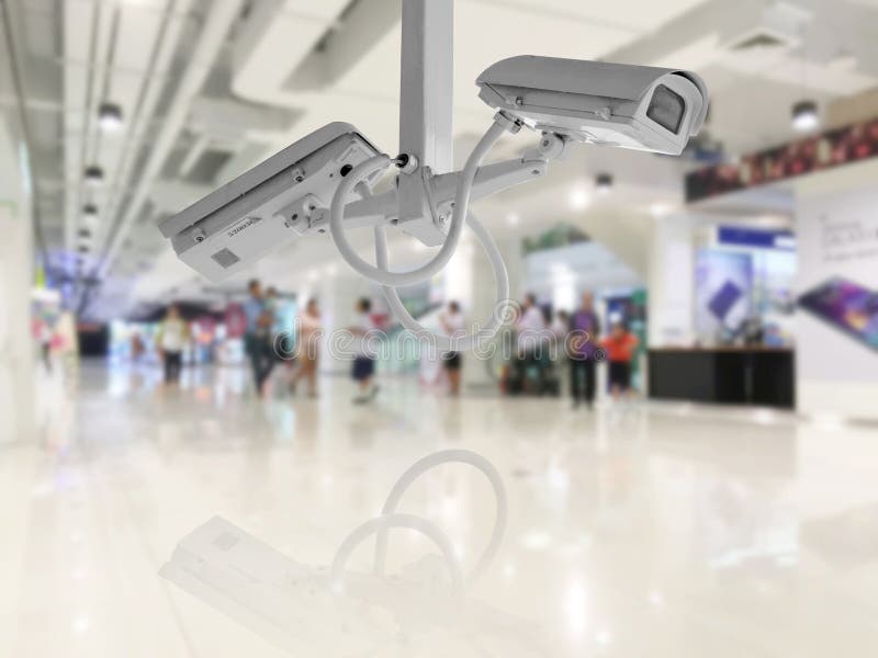 CCTV Security Camera Shopping Department Store Background. Stock Image ...