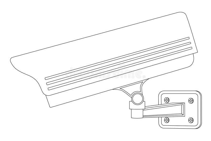 CCTV Security Camera Set on the Wall. Security Monitoring System Stock ...