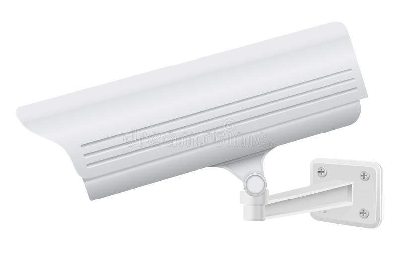 CCTV Security Camera. Side View. White Surveillance System Stock Vector ...