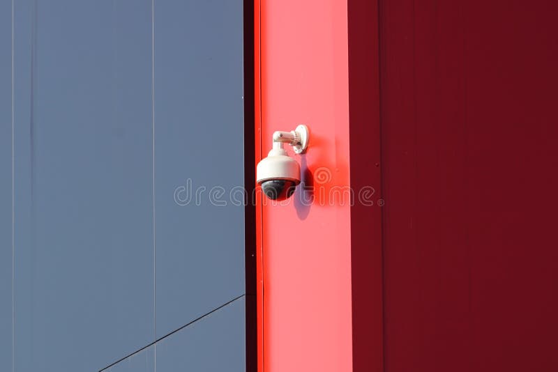 CCTV Security Camera and Surveillance on Metal Structure Stock Image ...