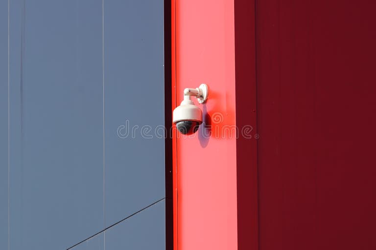 CCTV Security Camera and Surveillance on Metal Structure Stock Image ...