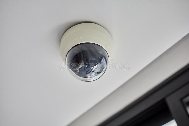 CCTV Security Camera, Surveillance Camera on White Ceiling. Stock Photo ...