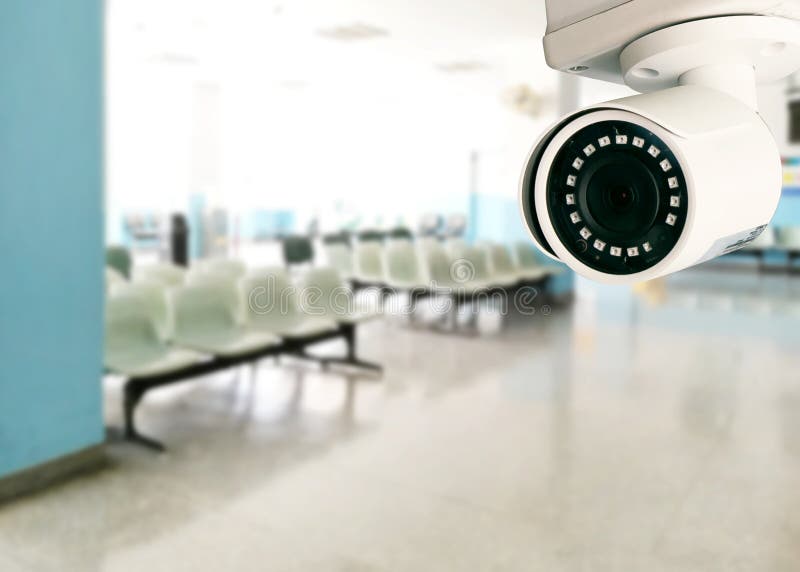 CCTV, Security Camera System Operating in Hospital Stock Image - Image ...
