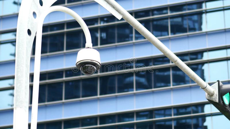 CCTV Security Camera , Traffic Light Against a Building Stock Footage ...