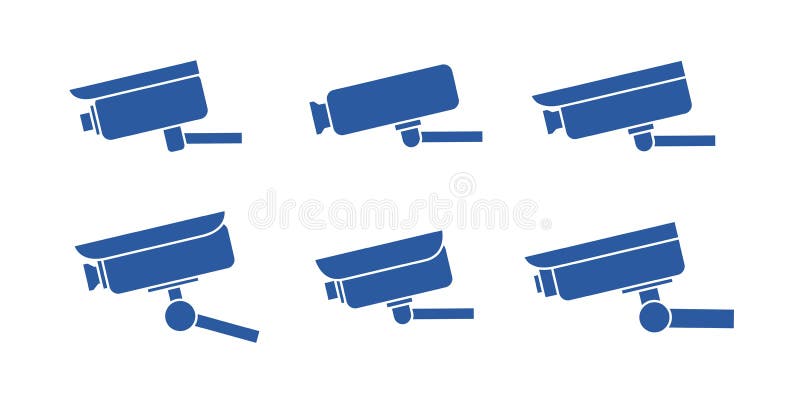 CCTV Security Camera Vector Icons Stock Vector - Illustration of camera ...