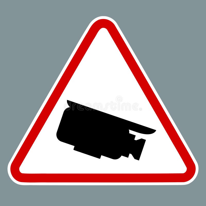 CCTV Security Camera Warning Sign Stock Vector - Illustration of ...