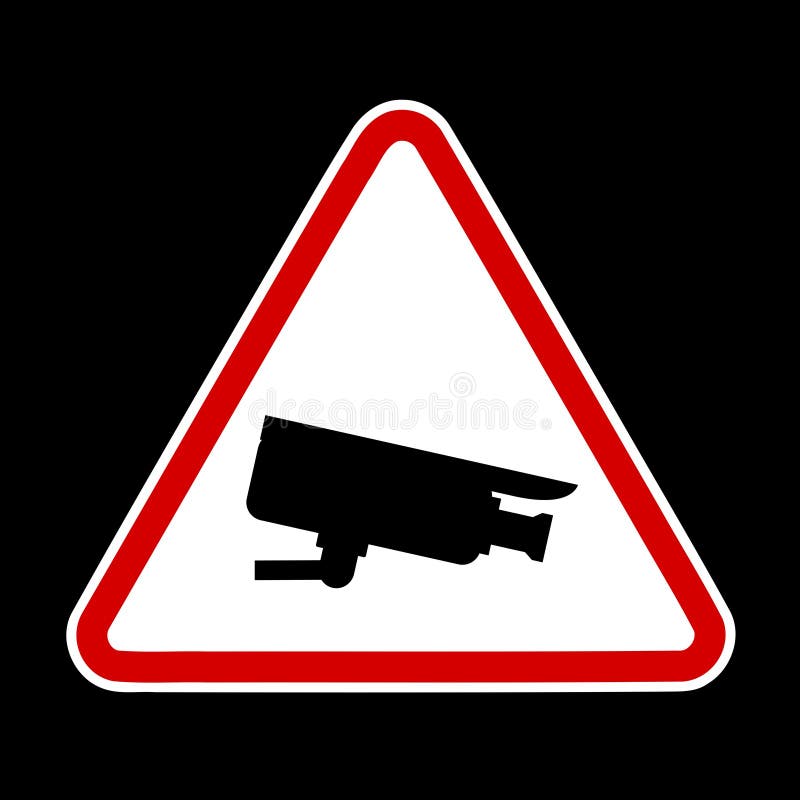 CCTV Security Camera Warning Sign Stock Vector - Illustration of icon ...