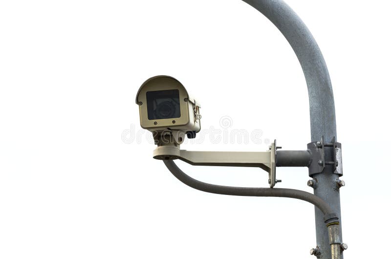 Security Camera Monitoring the Oil and Gas Refinery at Twilight Stock ...