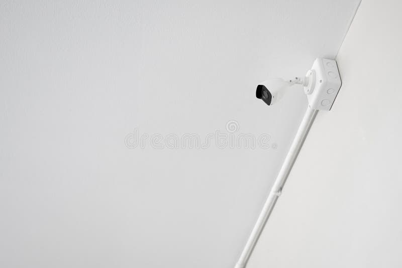 Cctv Security Camera on White Wall Stock Photo - Image of security ...