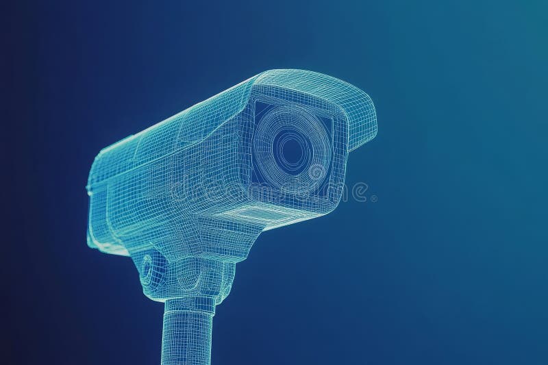 Cctv Security Camera Wireframe Mesh Monitoring Protecting Surveillance ...