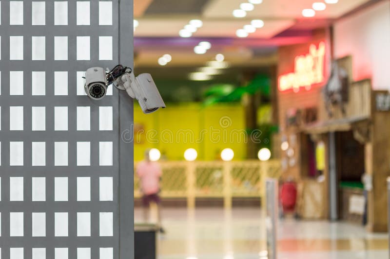 CCTV Or Surveillance Camera Inside The Shopping Mall. Stock Photo ...
