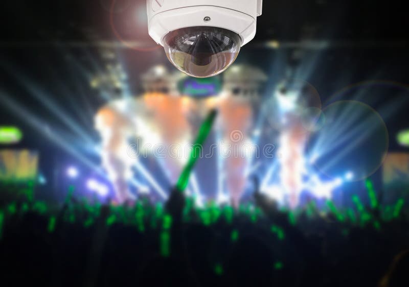 CCTV Security Concert Entertainment on Blurry Background. Stock Image ...