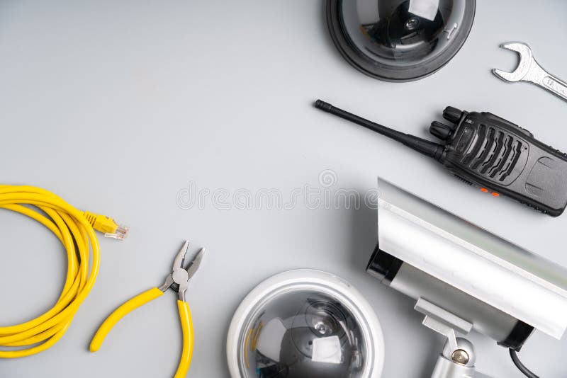 CCTV Security Online Camera with House Plan Stock Photo - Image of ...