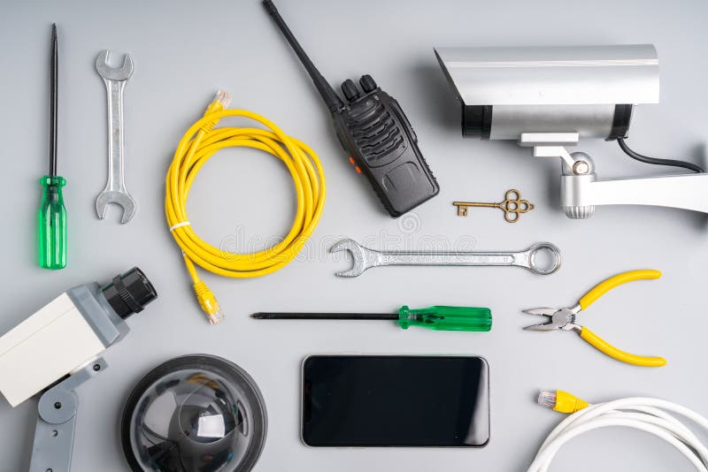 CCTV Security Online Camera with House Plan Stock Photo - Image of ...