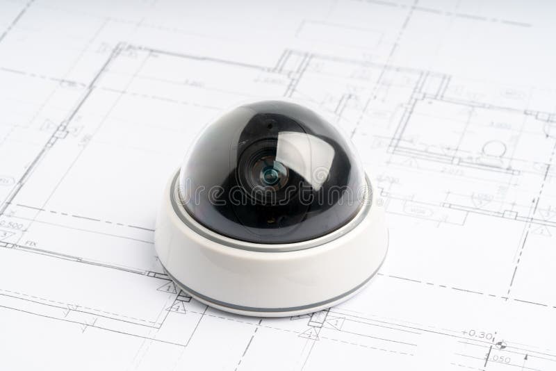 CCTV Security Online Camera with House Plan Stock Image - Image of ...