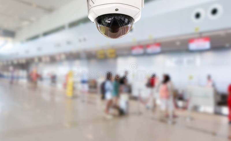 CCTV Security Recording Inside the Airport Terminal To the Various ...