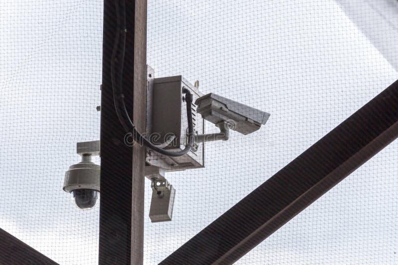 CCTV Security Surveillance Camera an a Street Stock Photo - Image of ...