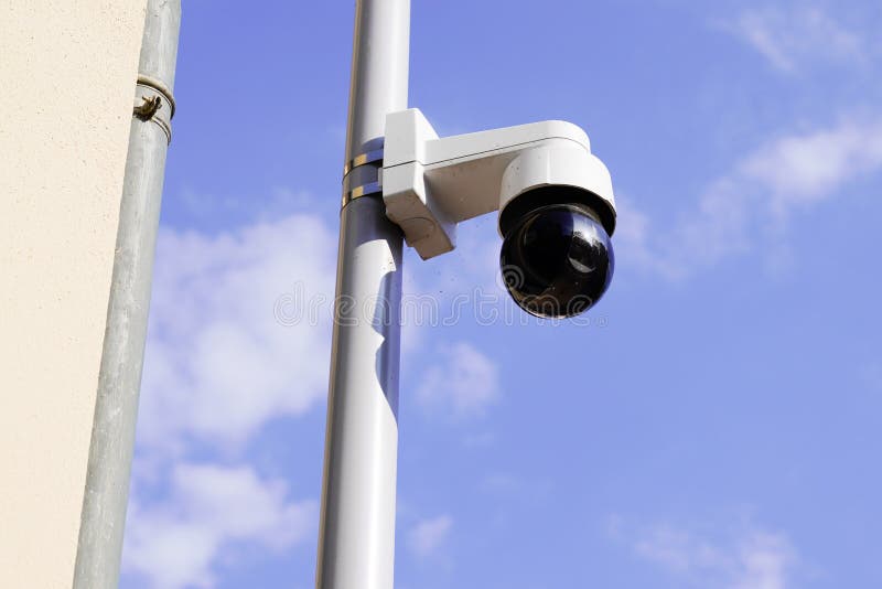 CCTV Security System for Home Round Camera Outdoors Stock Photo - Image ...
