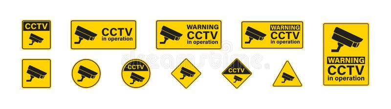 CCTV Set Flat Banners on White Background. Securiti Technology System ...