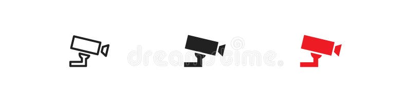 CCTV, Simple Icon Set. Security Camera Concept Illustration in Vector ...