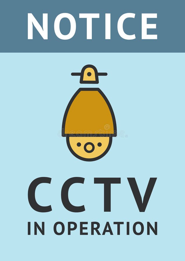 CCTV Sticker, Video Surveillance Poster, Security Camera Banner, Vector ...