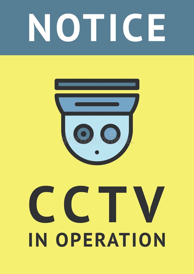 CCTV Sticker, Video Surveillance Poster, Security Camera Banner, Vector ...