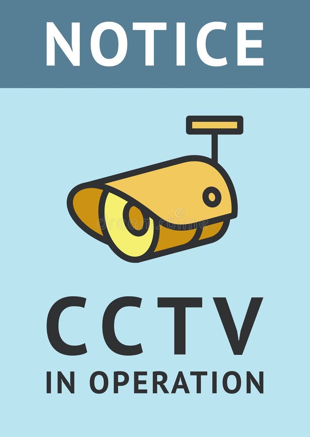 CCTV Sticker, Video Surveillance Poster, Security Camera Banner, Vector ...