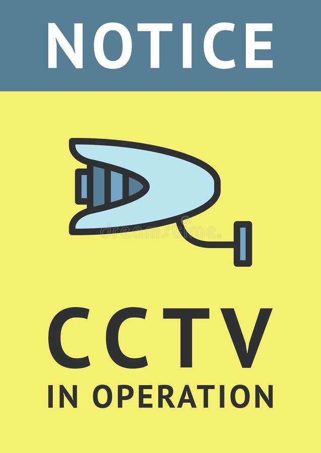 CCTV Sticker, Video Surveillance Poster, Security Camera Banner, Vector ...