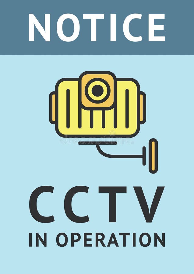 CCTV Sticker, Video Surveillance Poster, Security Camera Banner, Vector ...
