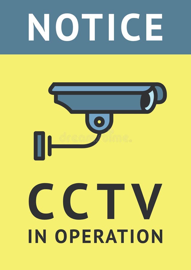 CCTV Sticker, Video Surveillance Poster, Security Camera Banner, Vector ...