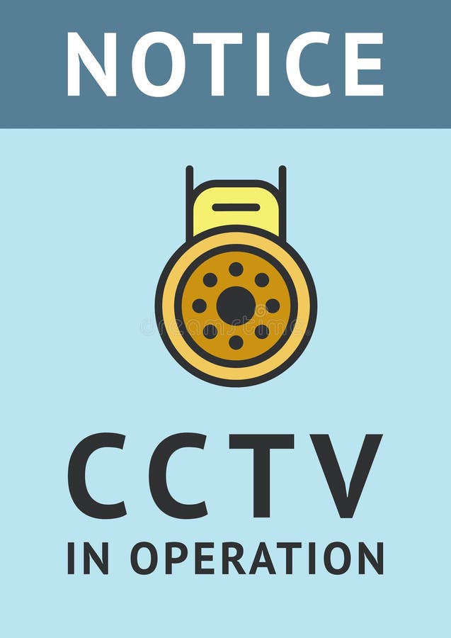CCTV Sticker, Video Surveillance Poster, Security Camera Banner, Vector ...