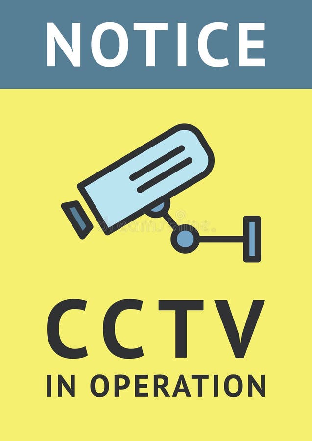 CCTV Sticker, Video Surveillance Poster, Security Camera Banner, Vector ...