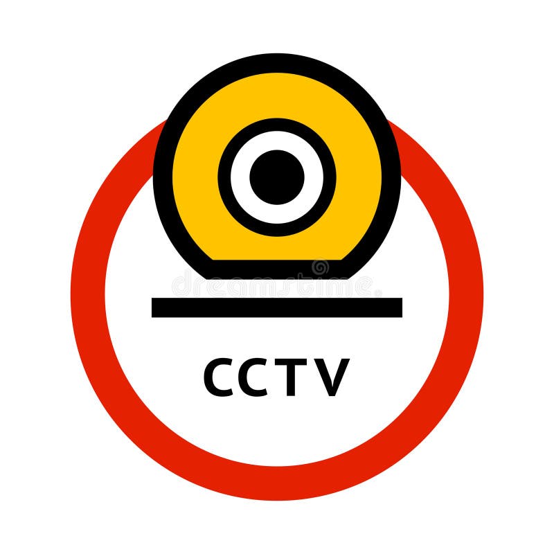 CCTV Sticker, Video Surveillance Stock Vector - Illustration of symbol ...