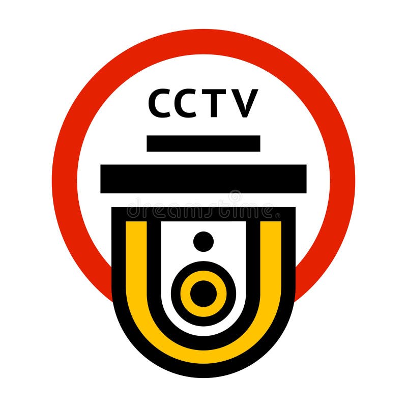 CCTV Sticker, Video Surveillance Stock Illustration - Illustration of ...