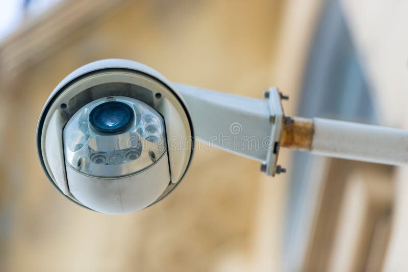CCTV Surveillance Camera in the Area, Security of the Streets Stock ...