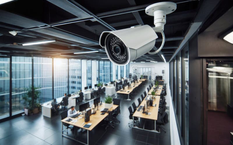 CCTV or Surveillance Operating in Office Building Stock Illustration ...