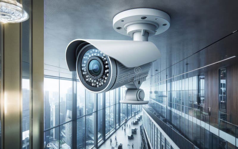 CCTV or Surveillance Operating in Office Building Stock Photo - Image ...